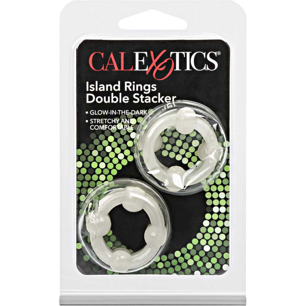 CalExotics Island Stretchy Rings Double Stacker Kit Set of 2, Glow-in ...