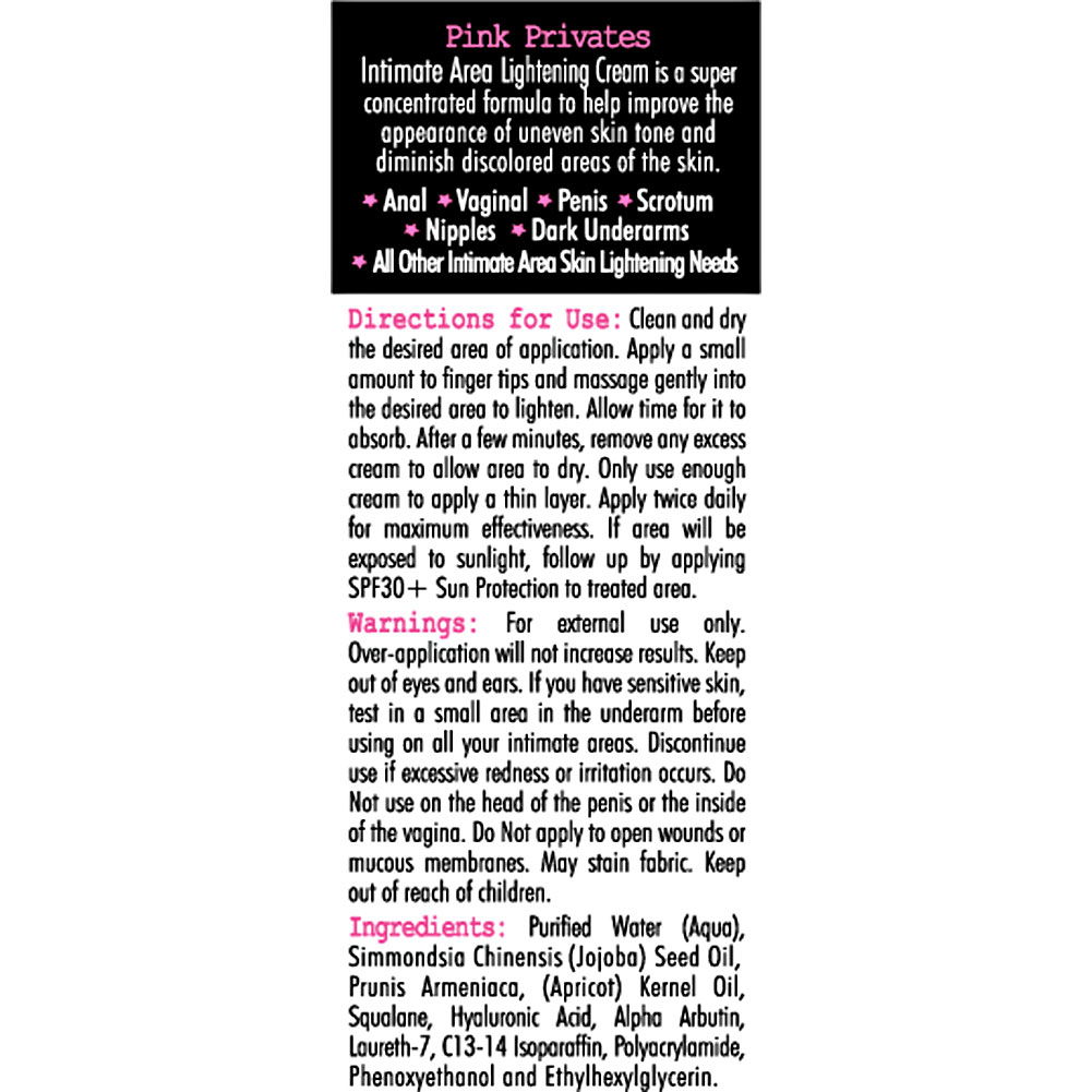 Pink Privates Intimate Area Whitening Cream, 1 fl.oz (30 mL) - dearlady.us