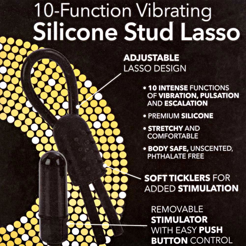 CalExotics 10-Function Vibrating Silicone Stud Lasso, Black - dearlady.us