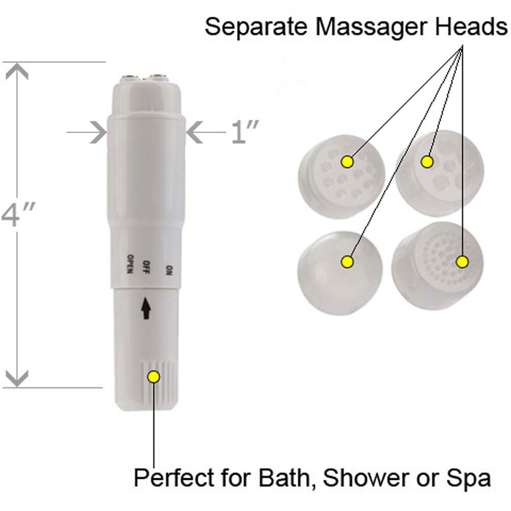 CalExotics Compact WaterPro Mini Vibrator, 4", White - dearlady.us