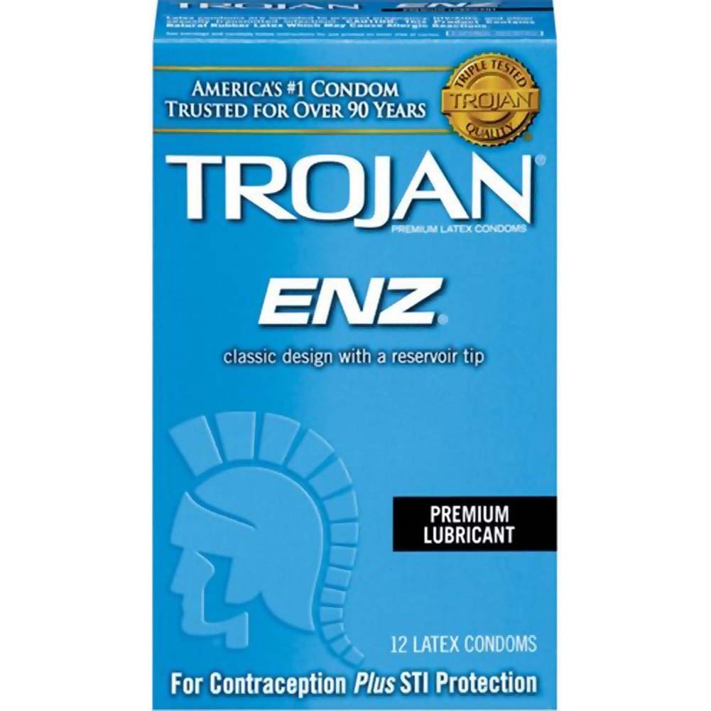 Trojan Enz Lubricated Premium Latex Condoms, 12 Pack - dearlady.us