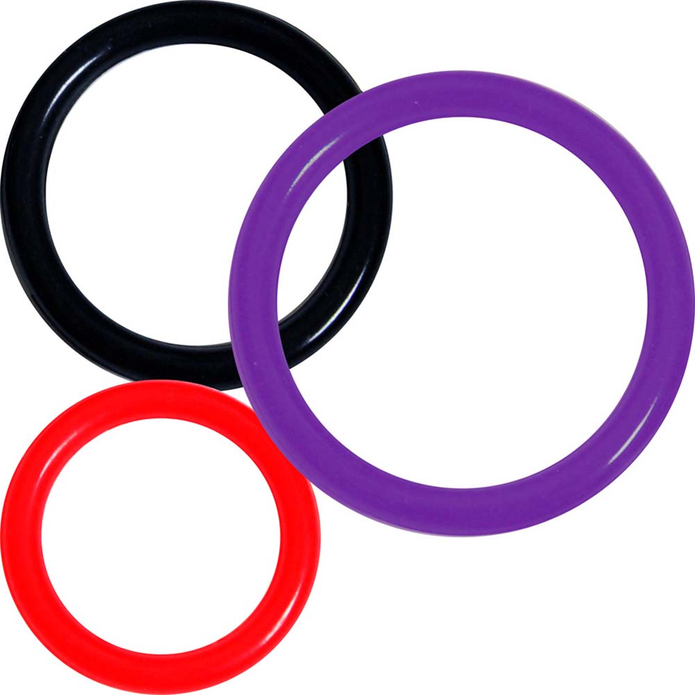 Super Silicone Erection Control Ring Set, Assorted Colors - dearlady.us