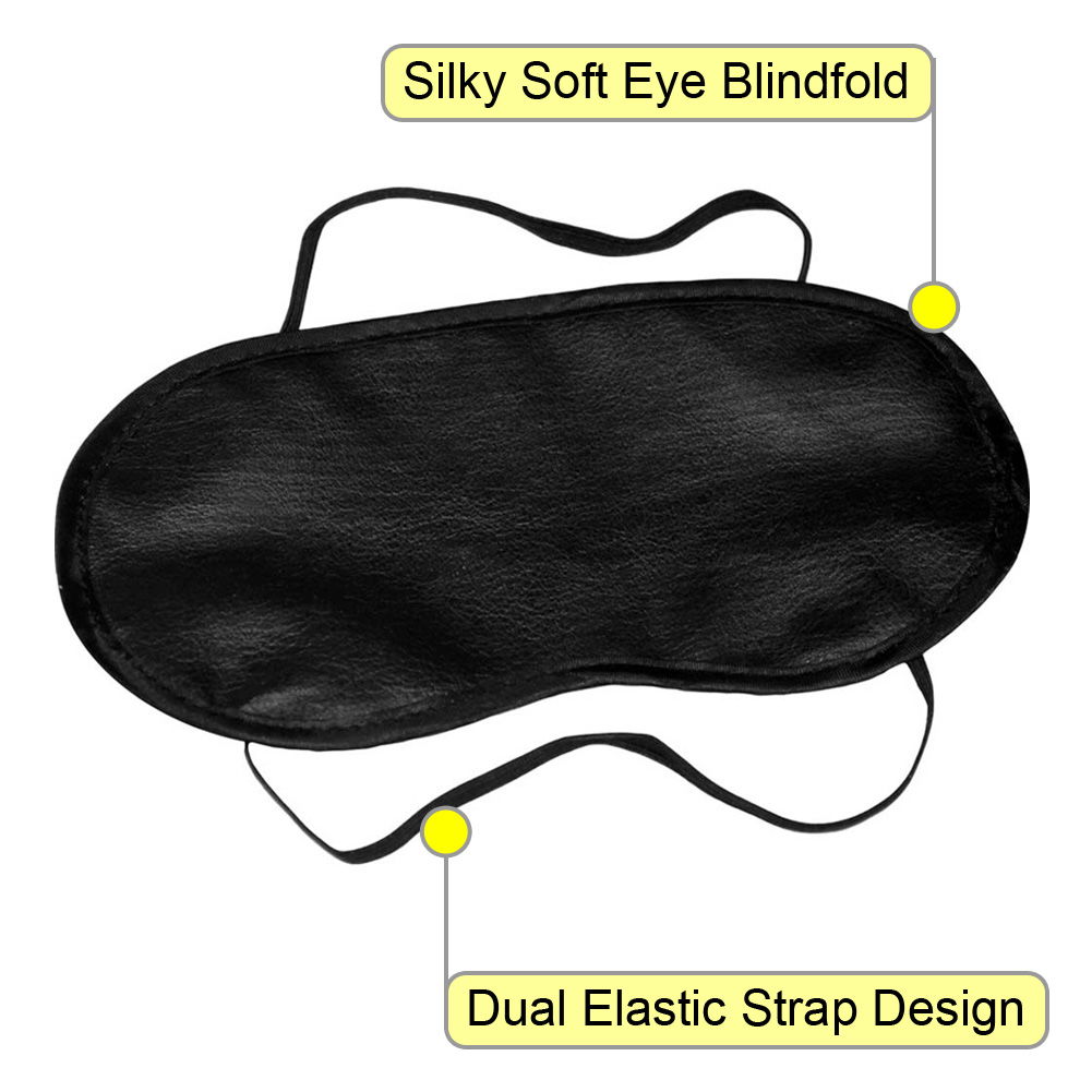 Satin Love Double Strap Blindfold Eye Mask, One Size, Mystic Black ...