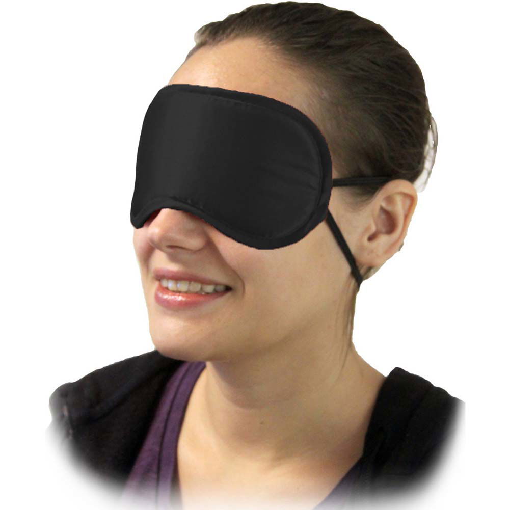 Satin Love Double Strap Blindfold Eye Mask, One Size, Mystic Black ...