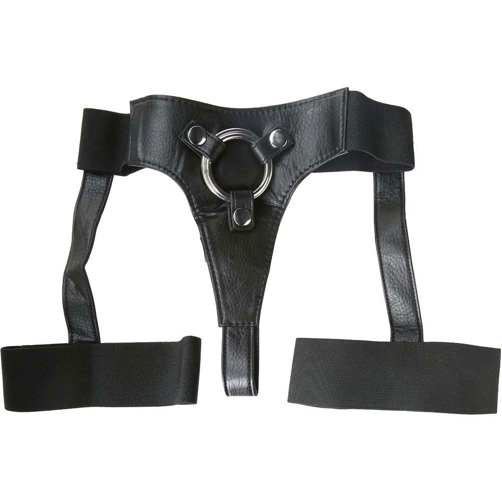 Strap U Bardot Elastic Strap-On Harness with Thigh Cuffs, Black ...