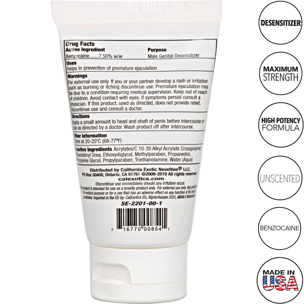 CalExotics Sta Hard Desensitizing Cream for Men, 2 fl.oz (59 mL ...