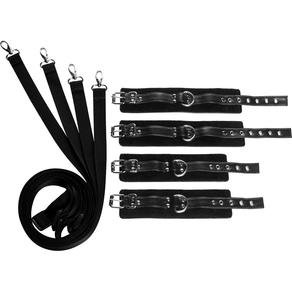 Frisky 4 Point Bondage Restraint Set, Black - dearlady.us