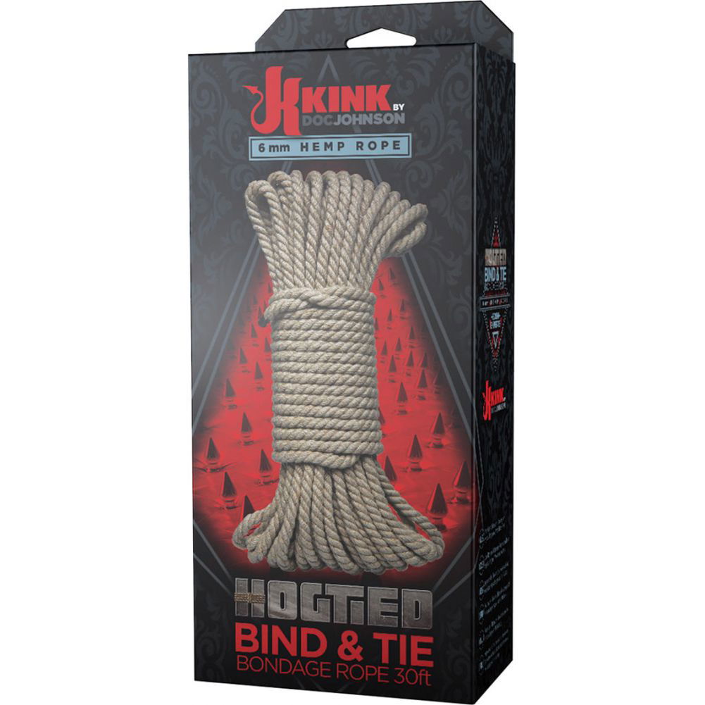 KINK by Doc Johnson Hogtied Bind & Tie 6mm Bondage Rope, 50 ft, Natural - dearlady.us