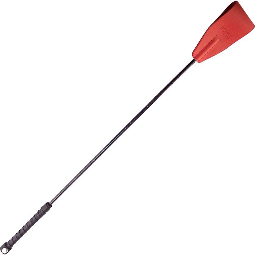 Rouge Garments Premium Leather Riding Crop, 25", Red - dearlady.us
