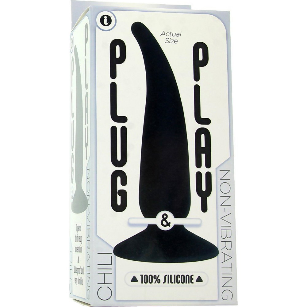 Icon Brands Plug and Play Chili Waterproof Silicone Butt Plug, Black ...