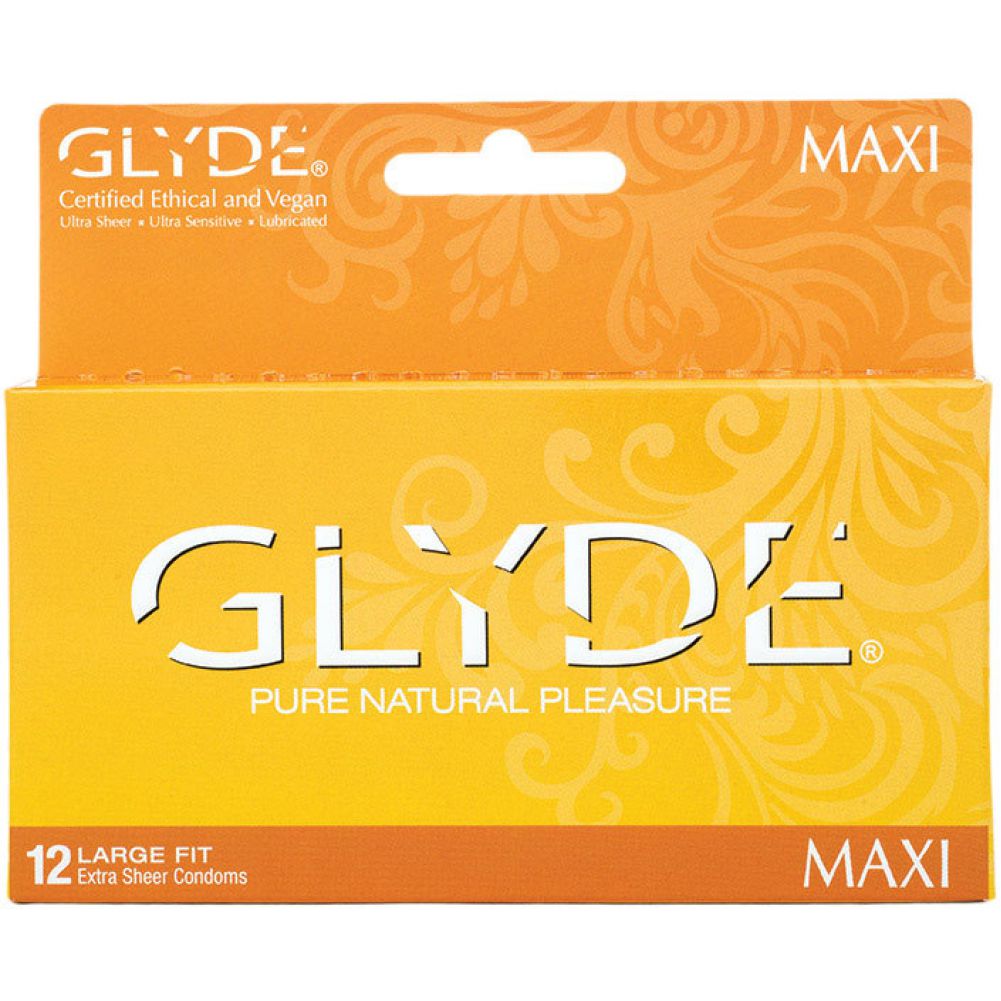 Glyde Maxi Lubricated Condoms Pack of 12, Large Fit - dearlady.us
