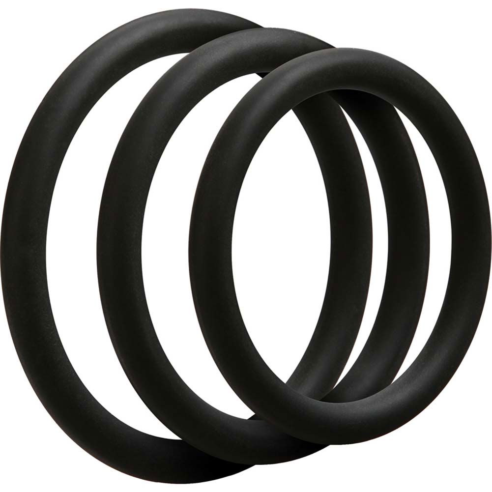 OptiMALE 3 Silicone C-Rings Set, Thin, Black - dearlady.us