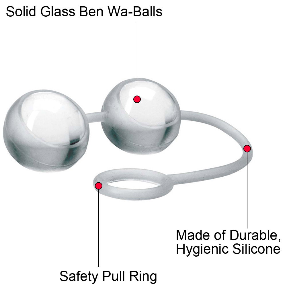 Climax Kegels Glass Ben Wa Balls with Silicone Strap, Clear - dearlady.us
