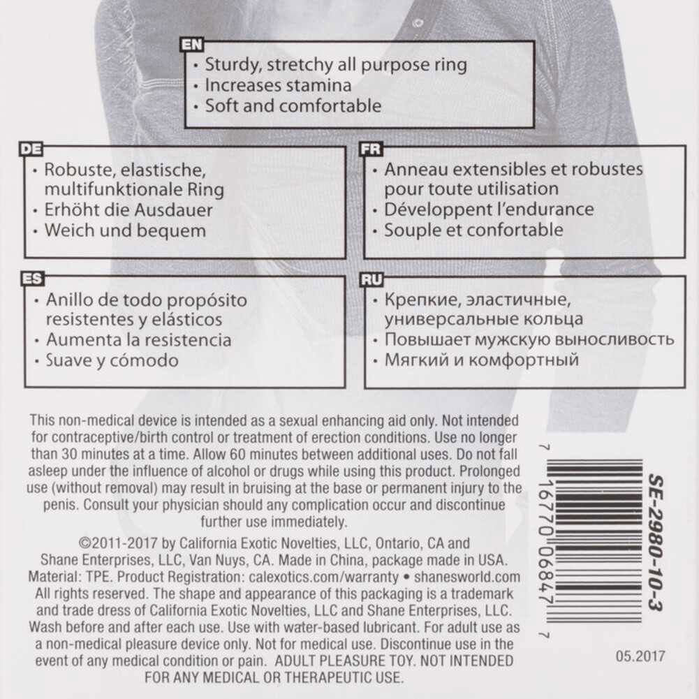 Shanes World Rock Star Penis Ring, Clear - dearlady.us