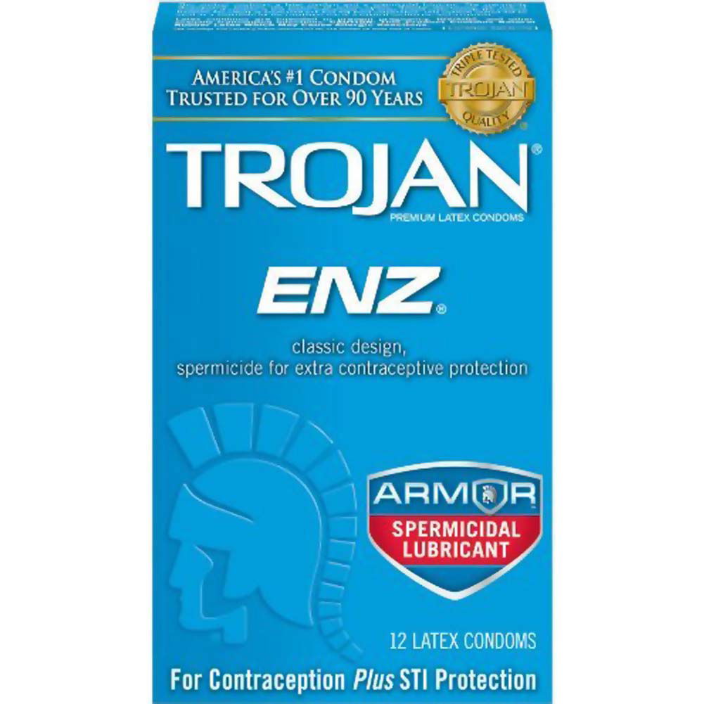 Trojan Enz ARMOR with Spermacide Lubricated Condoms, 12 Pack - dearlady.us