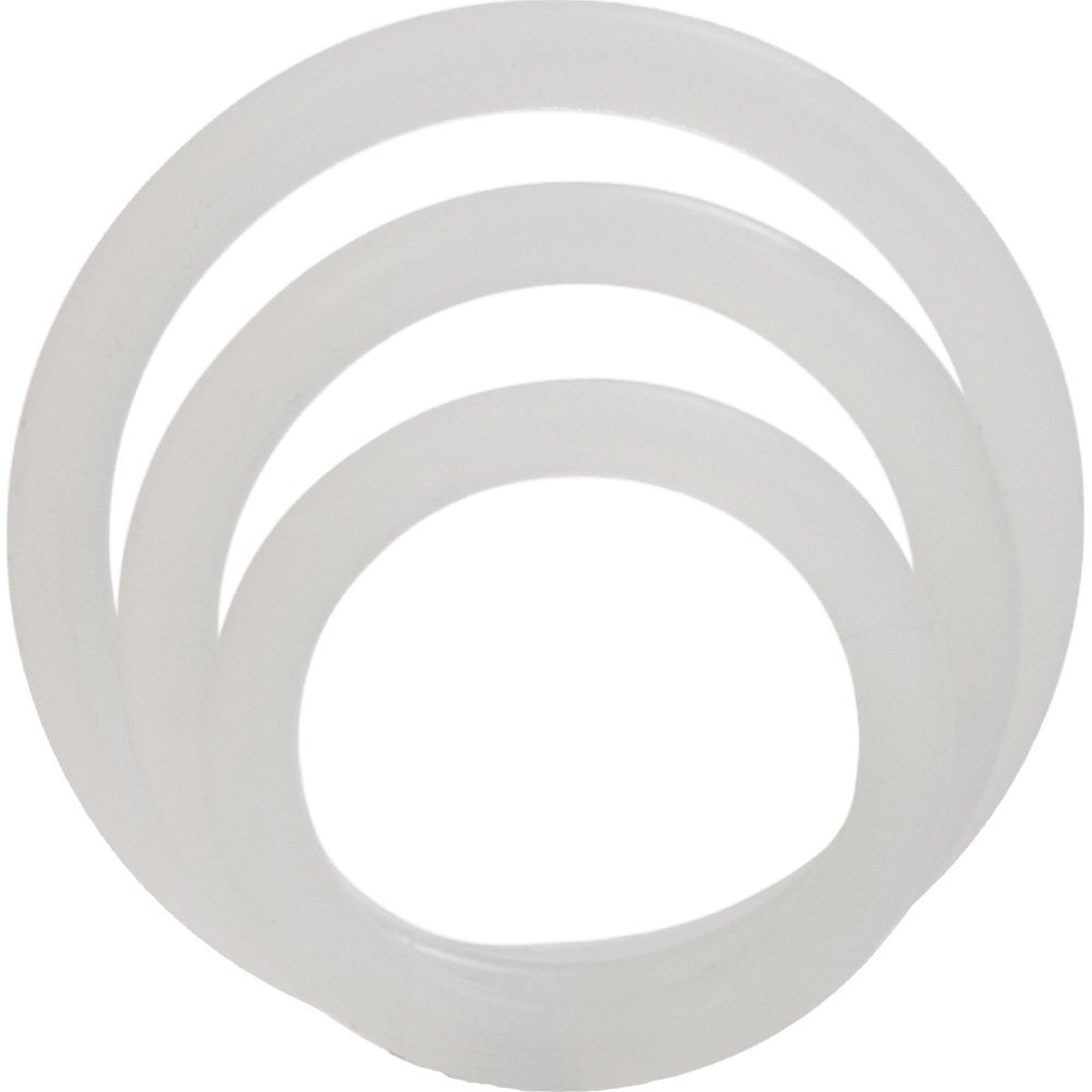 CalExotics Silicone Support Penis Rings Set of 3, Clear - dearlady.us
