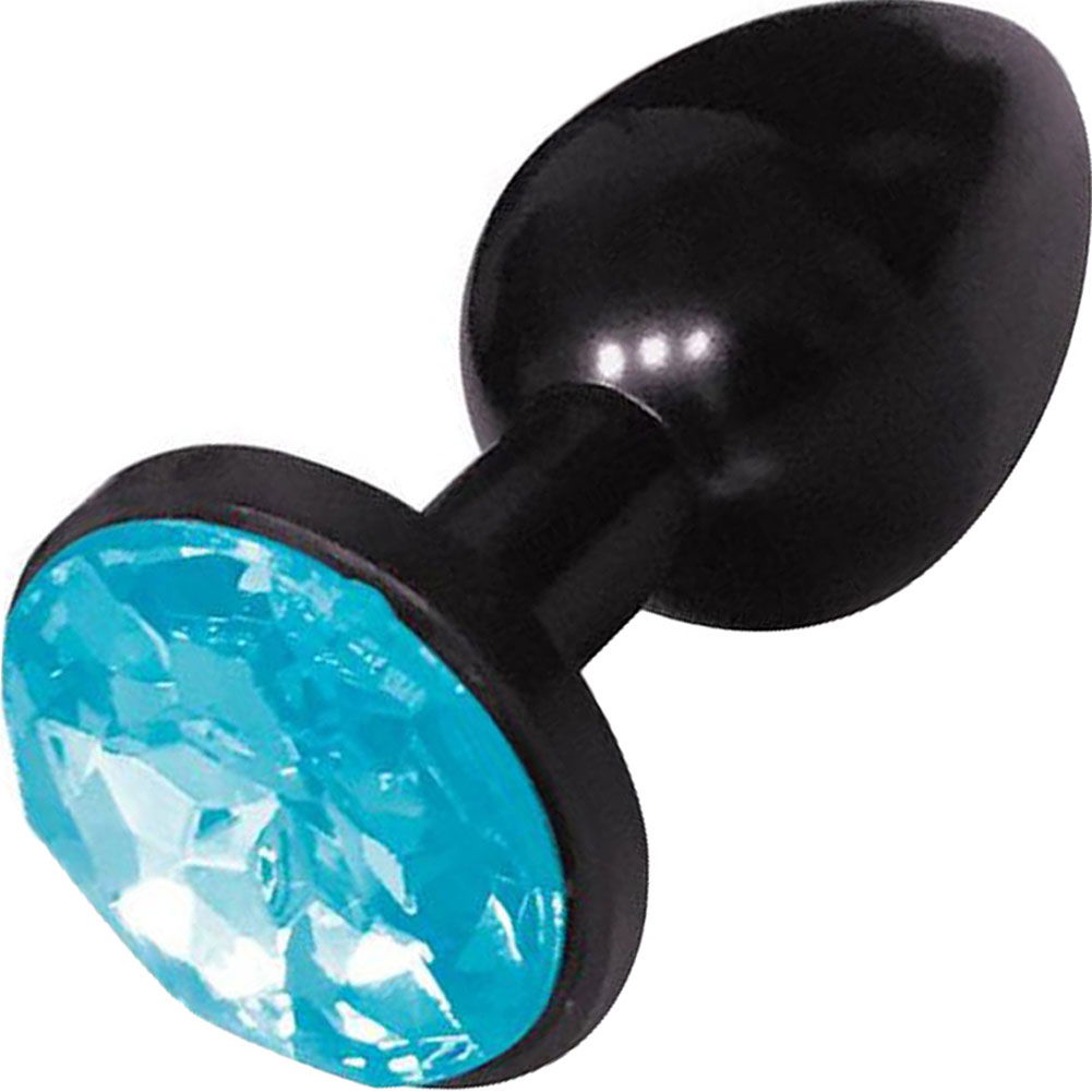 Icon Brands Silver Starter Bejeweled Anodized Butt Plug, 2.8", Aqua ...
