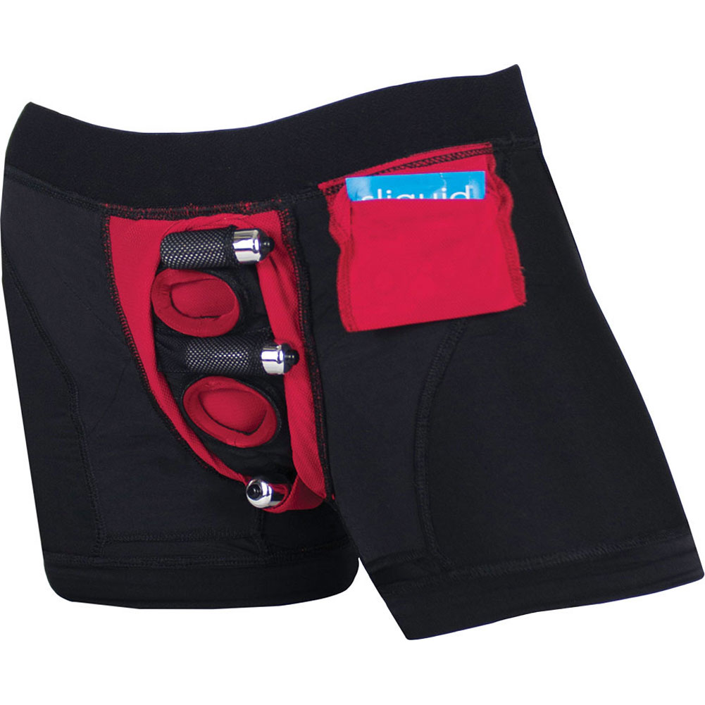 SpareParts Tomboii Boxer Briefs Harness, Extra Small, Black/Red ...