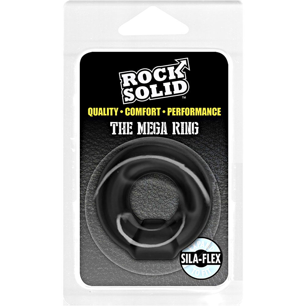 Rock Solid Mega Ring Sila-Flex Penis Ring, Black - dearlady.us