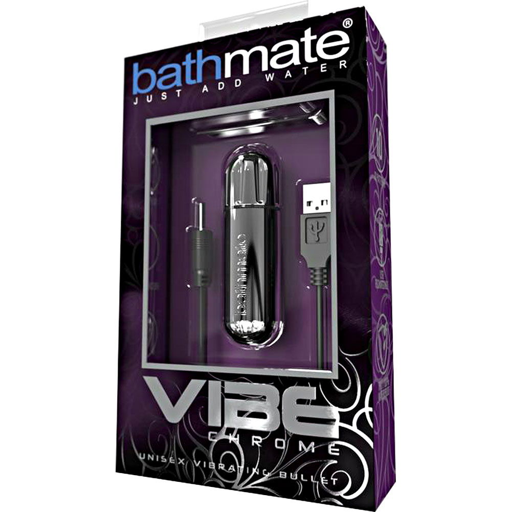 Bathmate Vibe Rechargeable Bullet Vibrator, 3", Chrome - dearlady.us