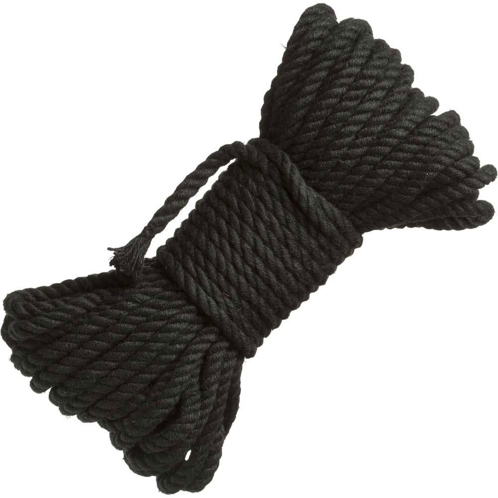 KINK by Doc Johnson Hogtied Bind & Tie 6mm Bondage Rope, 50 ft, Black - dearlady.us