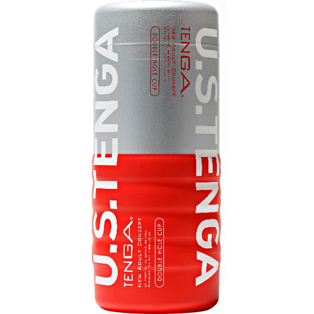 Double Hole Cup UltraSize Personal Stroker by Tenga, 7", Red - dearlady.us