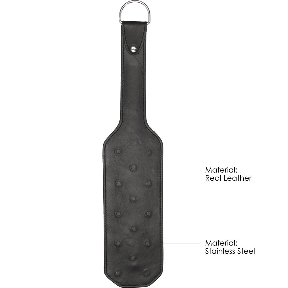 Ouch Pain Leather Vampire Paddle, 16", Black - dearlady.us