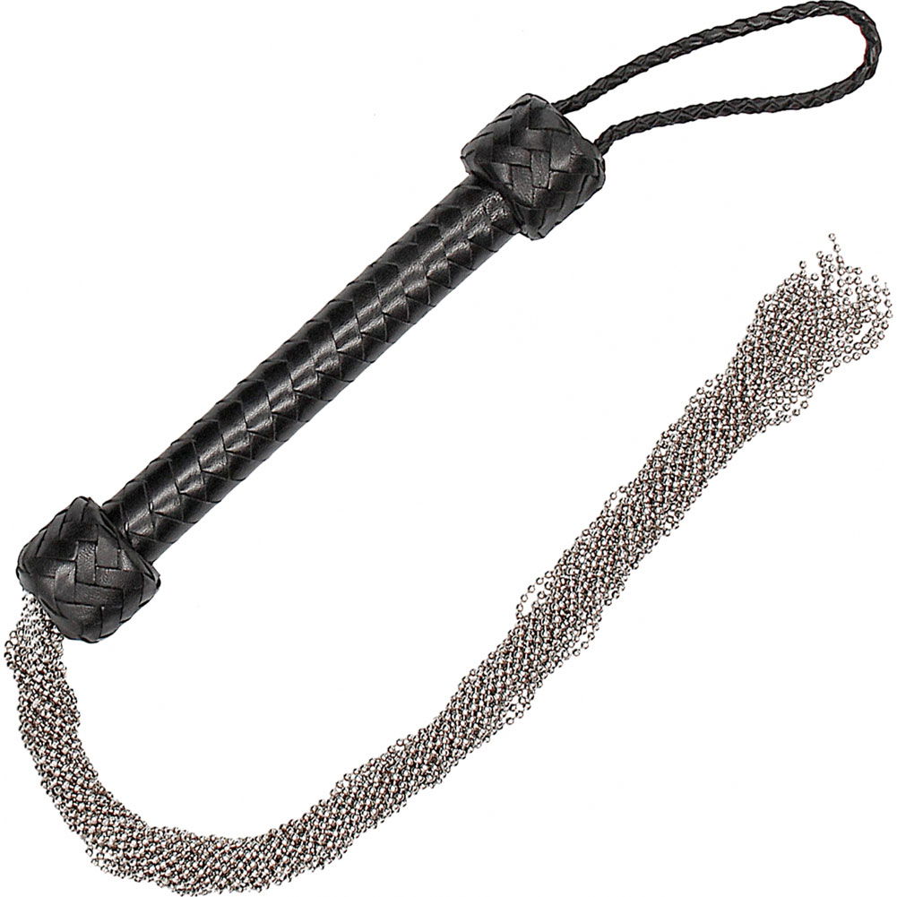 Ouch Pain Ball Chain Flogger, 30", Silver - dearlady.us