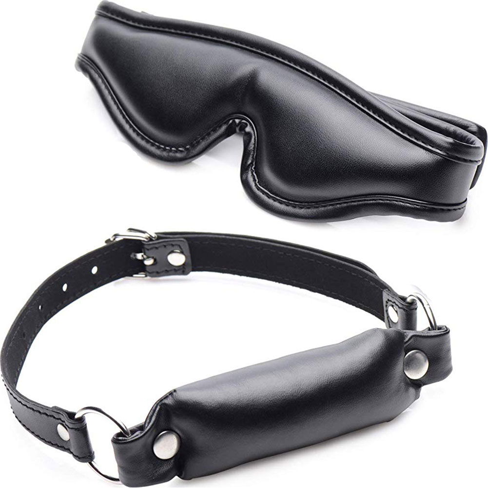Strict Padded Blindfold And Gag Set Black