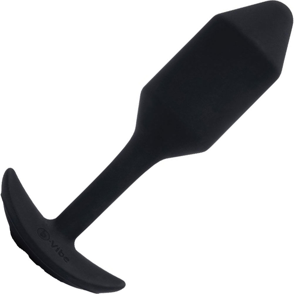 b-Vibe Weighted Vibrating Snug Plug, 4.3", Black - dearlady.us