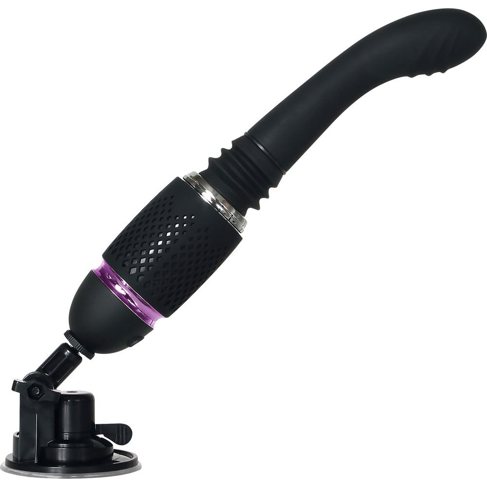 Evolved Thrust And Go Vibrator With 2 Silicone Shaft Attachments Black