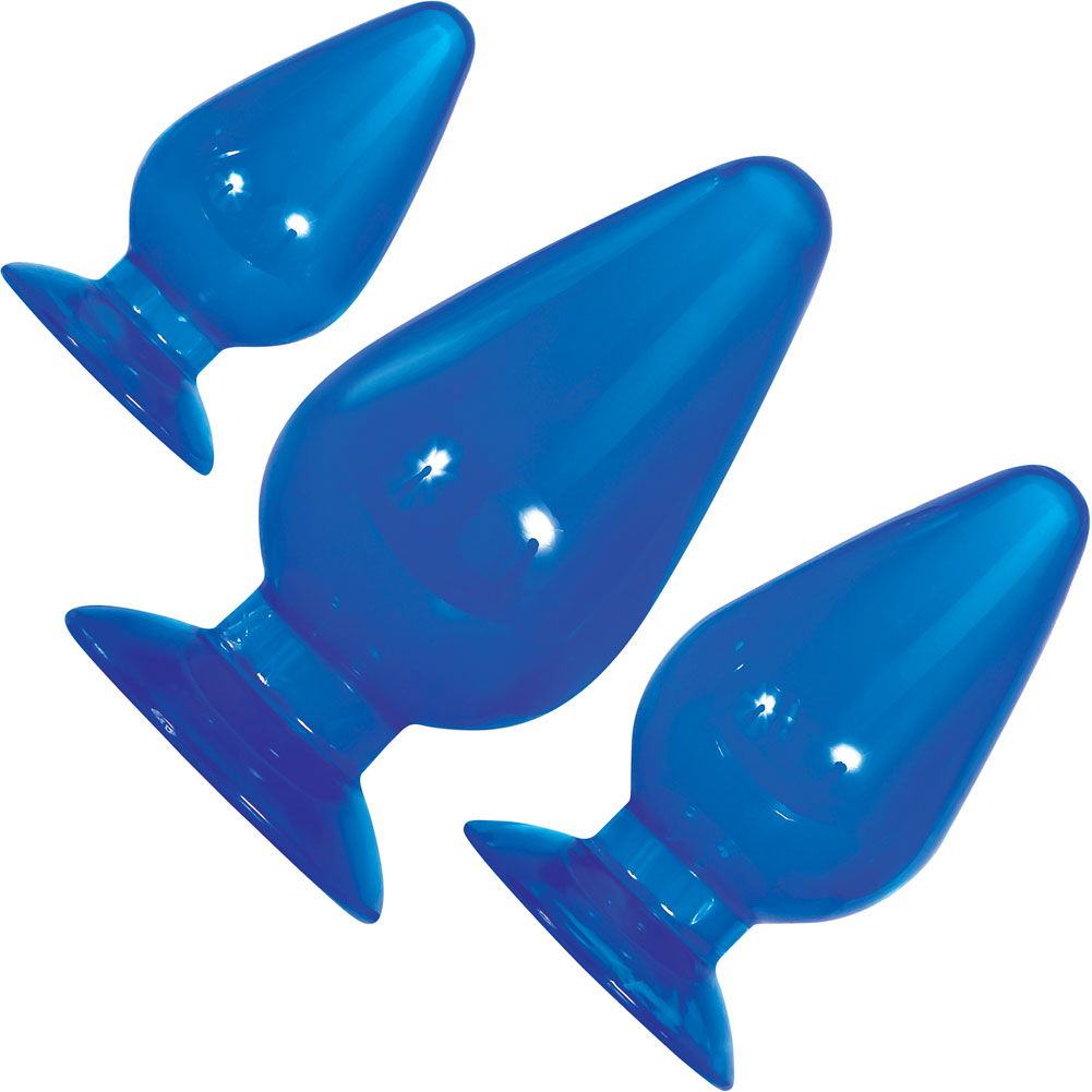 Adam And Eve Big Blue Jelly Backdoor 3 Pieces Playset Blue