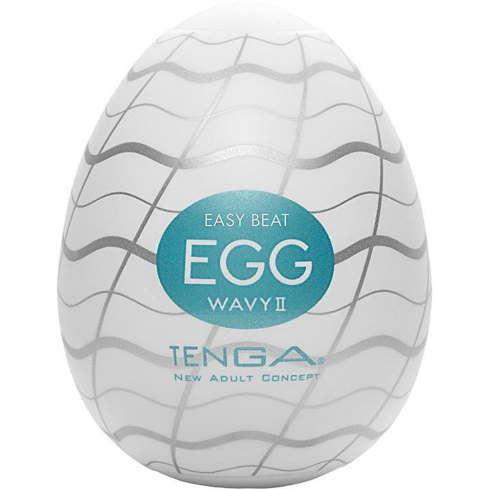 Tenga Egg Wavy II Silicone Male Masturbator, White - dearlady.us
