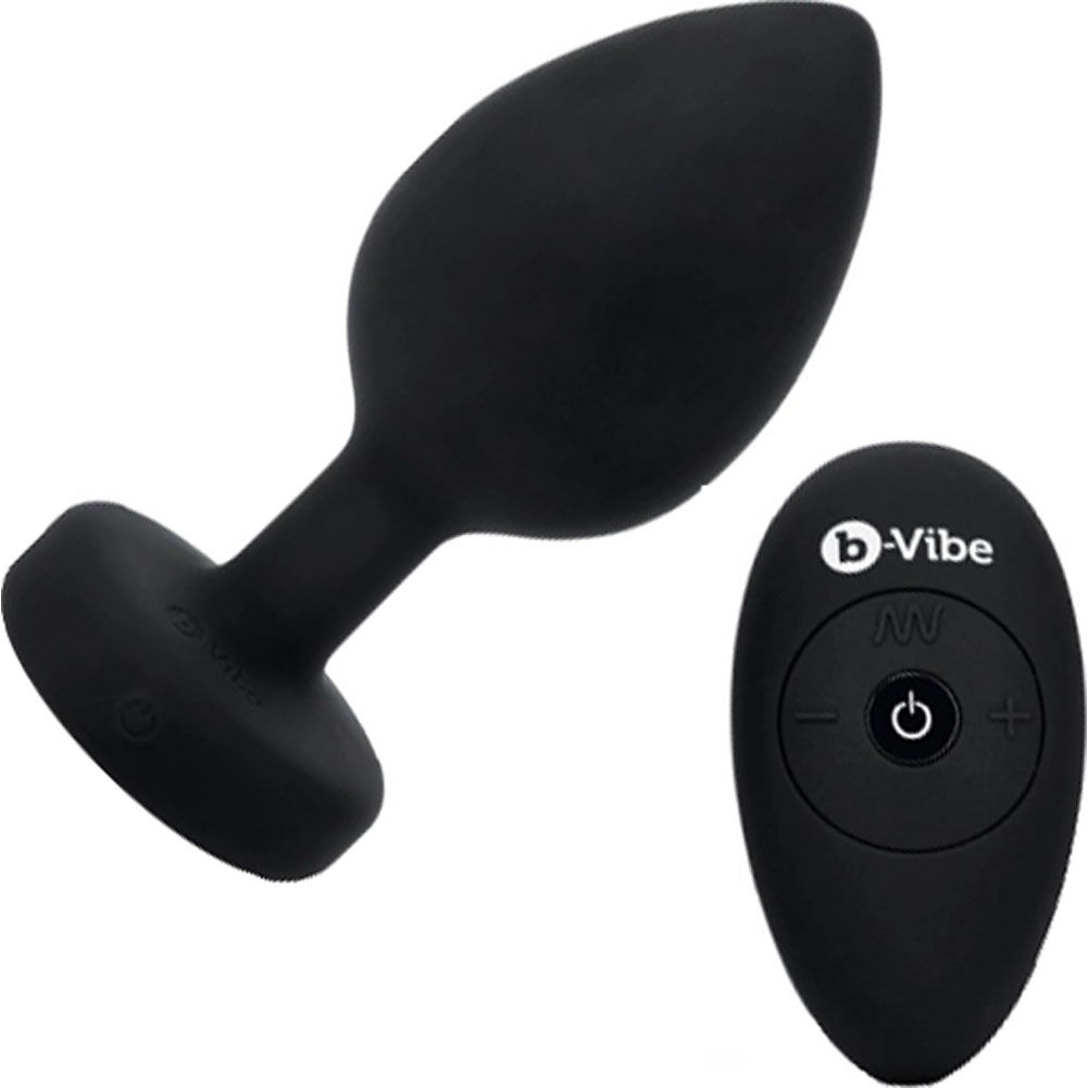 B Vibe Remote Controlled Vibrating Jewel Plug 4 67 Black