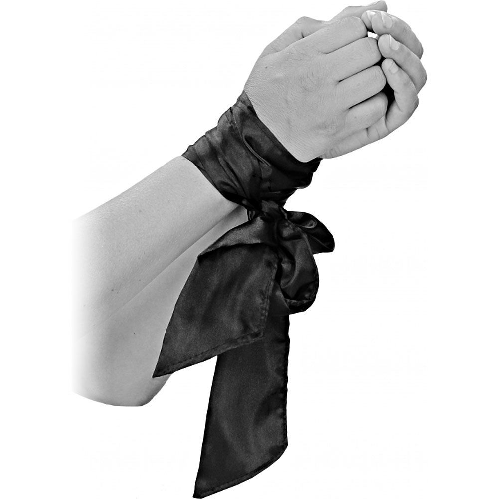 Ouch Black And White Bondage Silky Ribbon Black