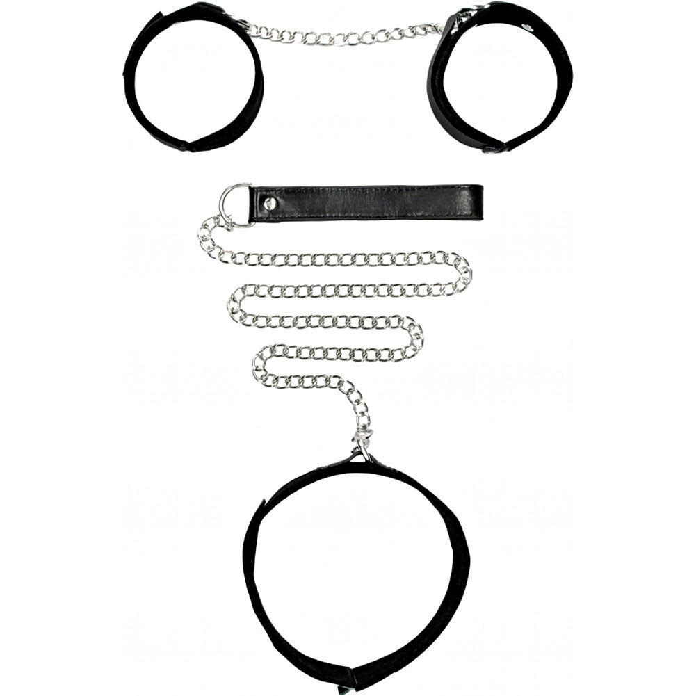Ouch Velcro Collar with Leash and Wrist Cuffs with Adjustable Straps ...