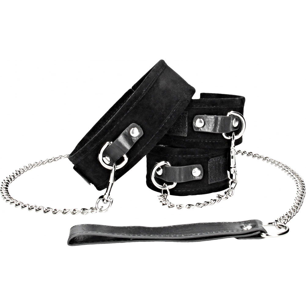 Ouch Velcro Collar with Leash and Wrist Cuffs with Adjustable Straps ...