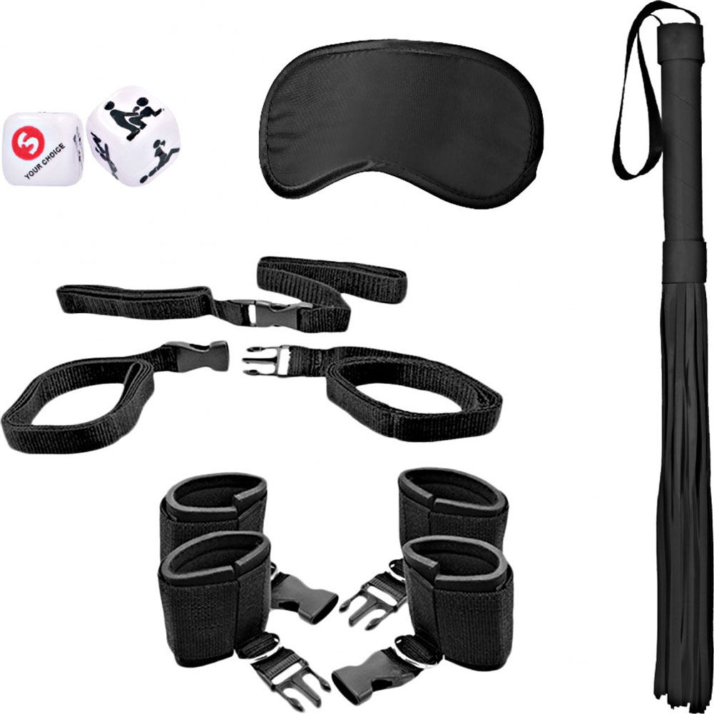 Ouch Black & White Bed Post Bindings Restraint Kit, Black - dearlady.us