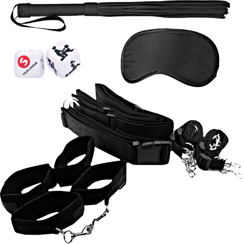 Ouch Black And White Bondage Belt Restraint System Black