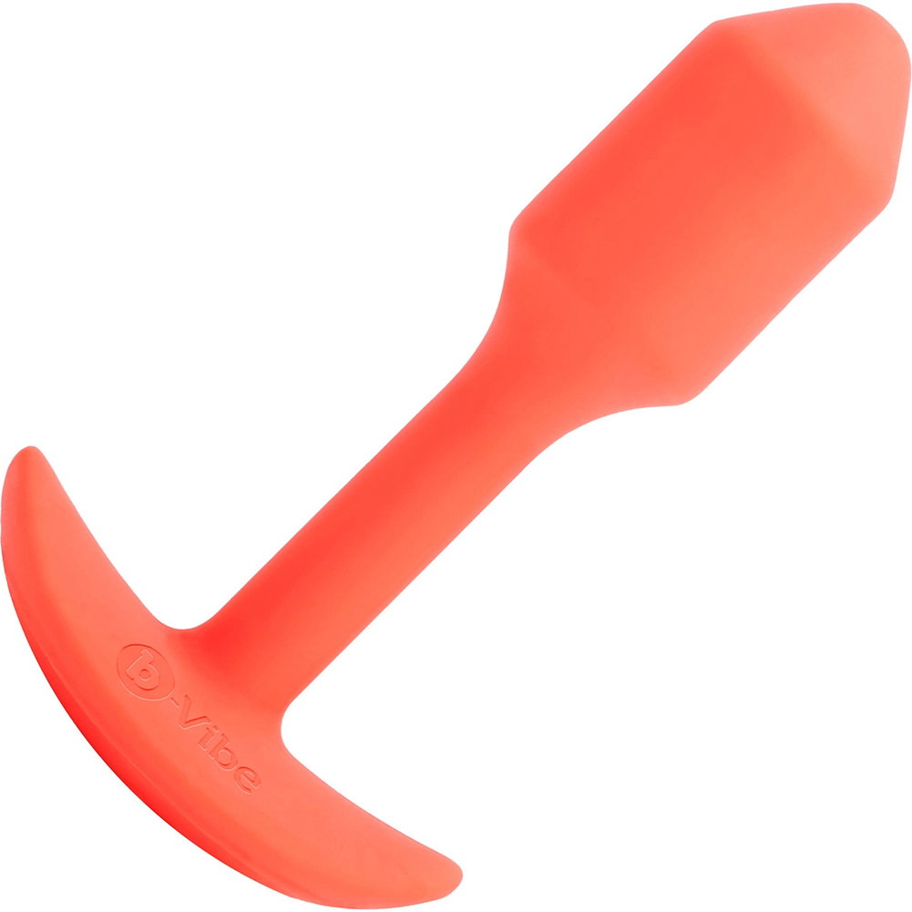B Vibe Vibrating Snug Plug 1 Rechargeable Anal Toy 3 4 Orange