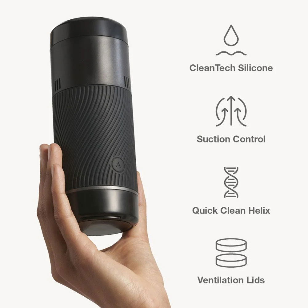 Arcwave Pow Silicone Stroker with Suction Control, Black - dearlady.us