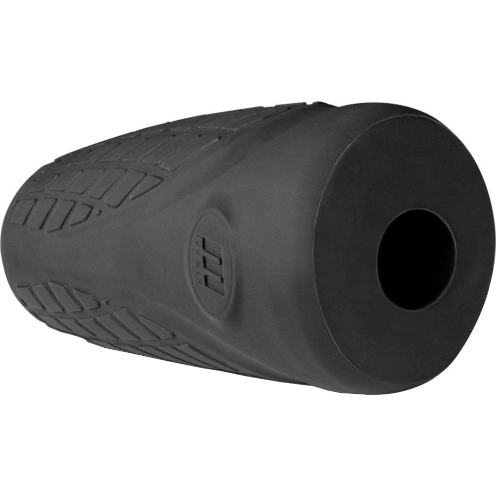 M Elite Platinum Gript Silicone Stroker, Black - dearlady.us